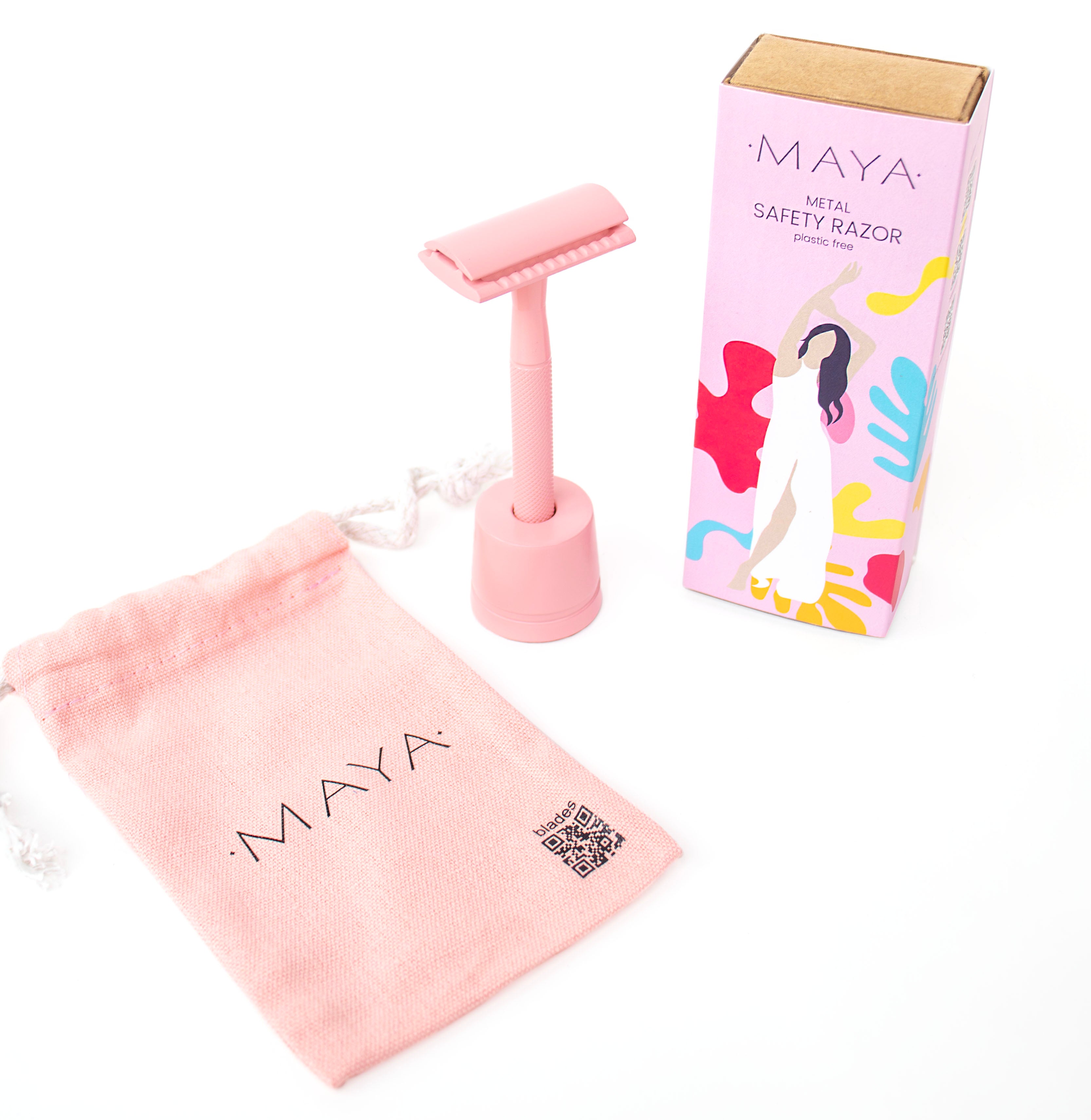 MAYA Safety Razor Bundle (Pink)