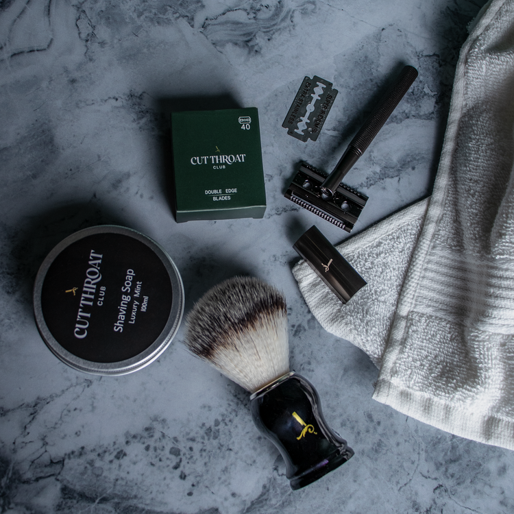 Luxury Safety Razor Shaving Kit with Double Edge Razor, Brush, Shaving ...