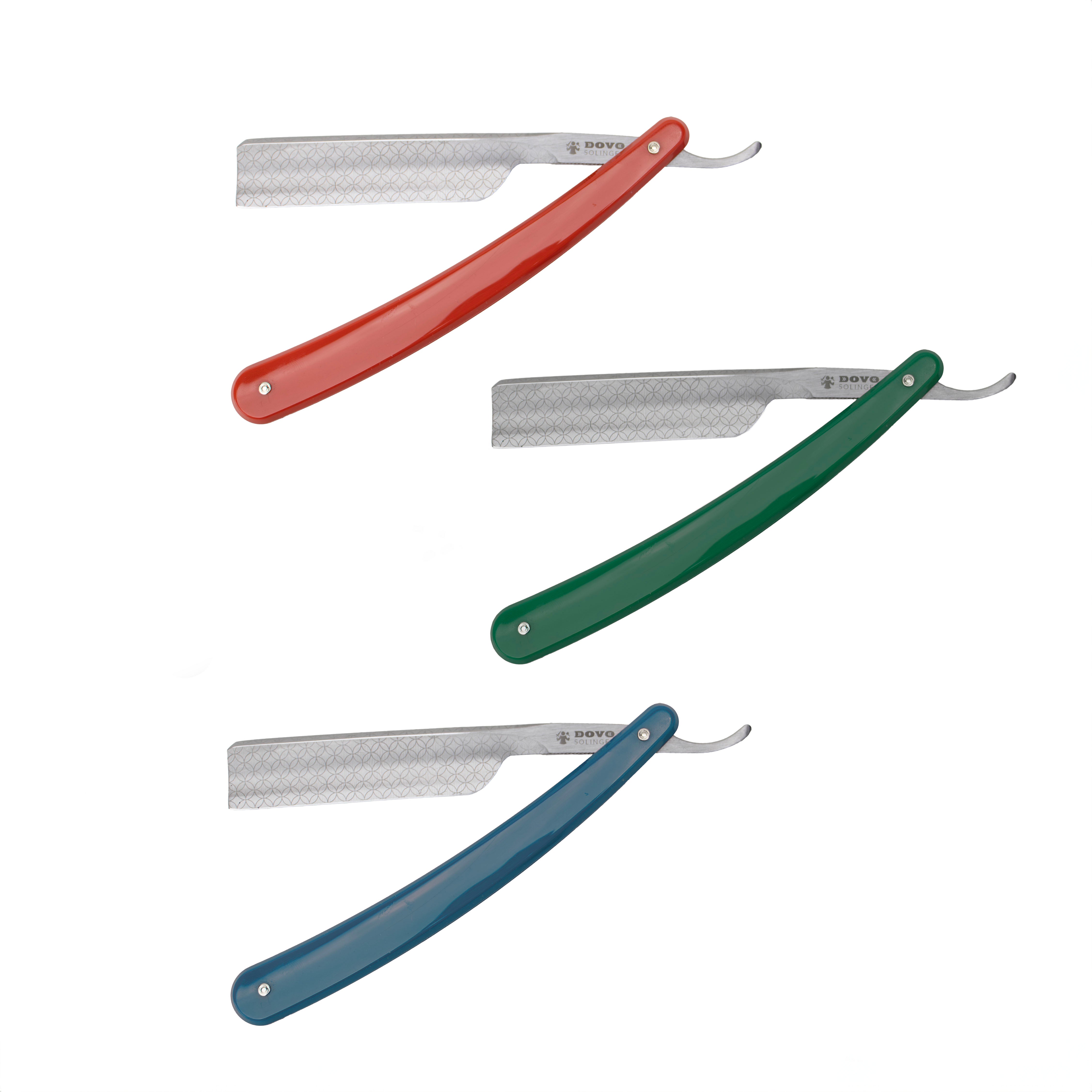 DOVO 'RUNDE SACHE' Straight razor Red /Green /Blue