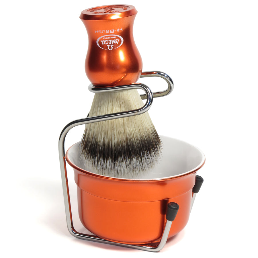 Omega Orange HI-BRUSH Fiber Shaving Brush | Cut Throat Club